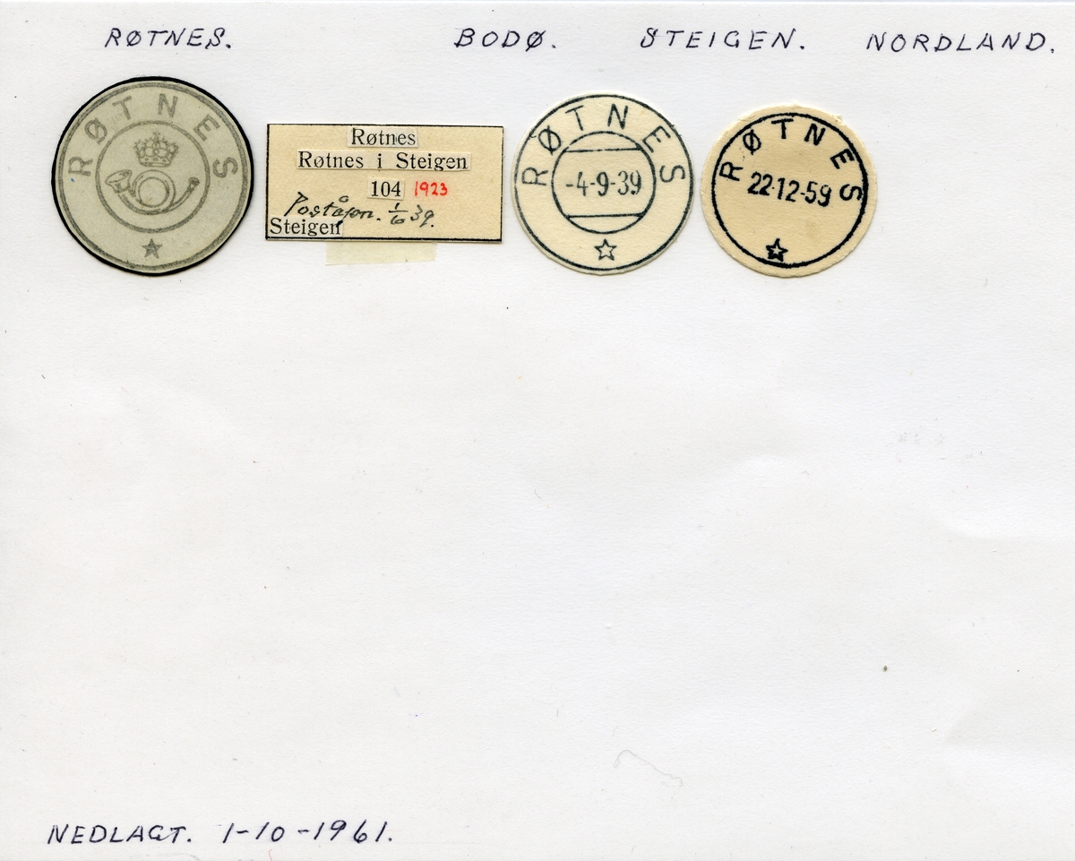 Røtnes (Røtnes i Steigen), Steigen, Nordland - Norges Postmuseum ...