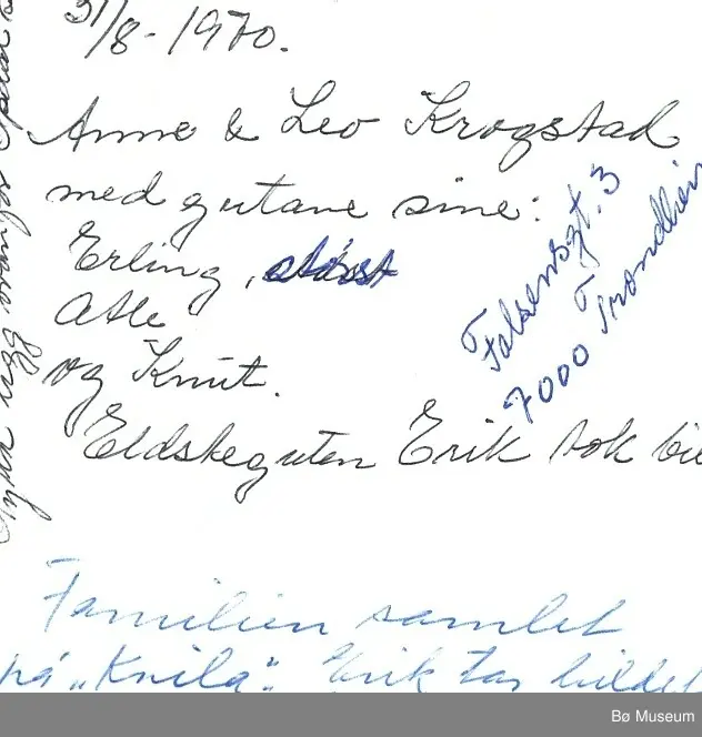 Anne og Leo Krogstad med gutane sine, Erling (størst), Atle og Knut ...