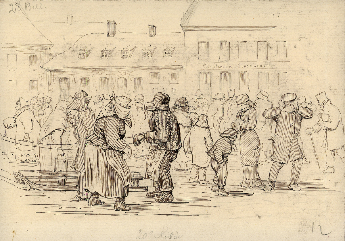 20° Kulde [tegning] - Oslo Museum / DigitaltMuseum