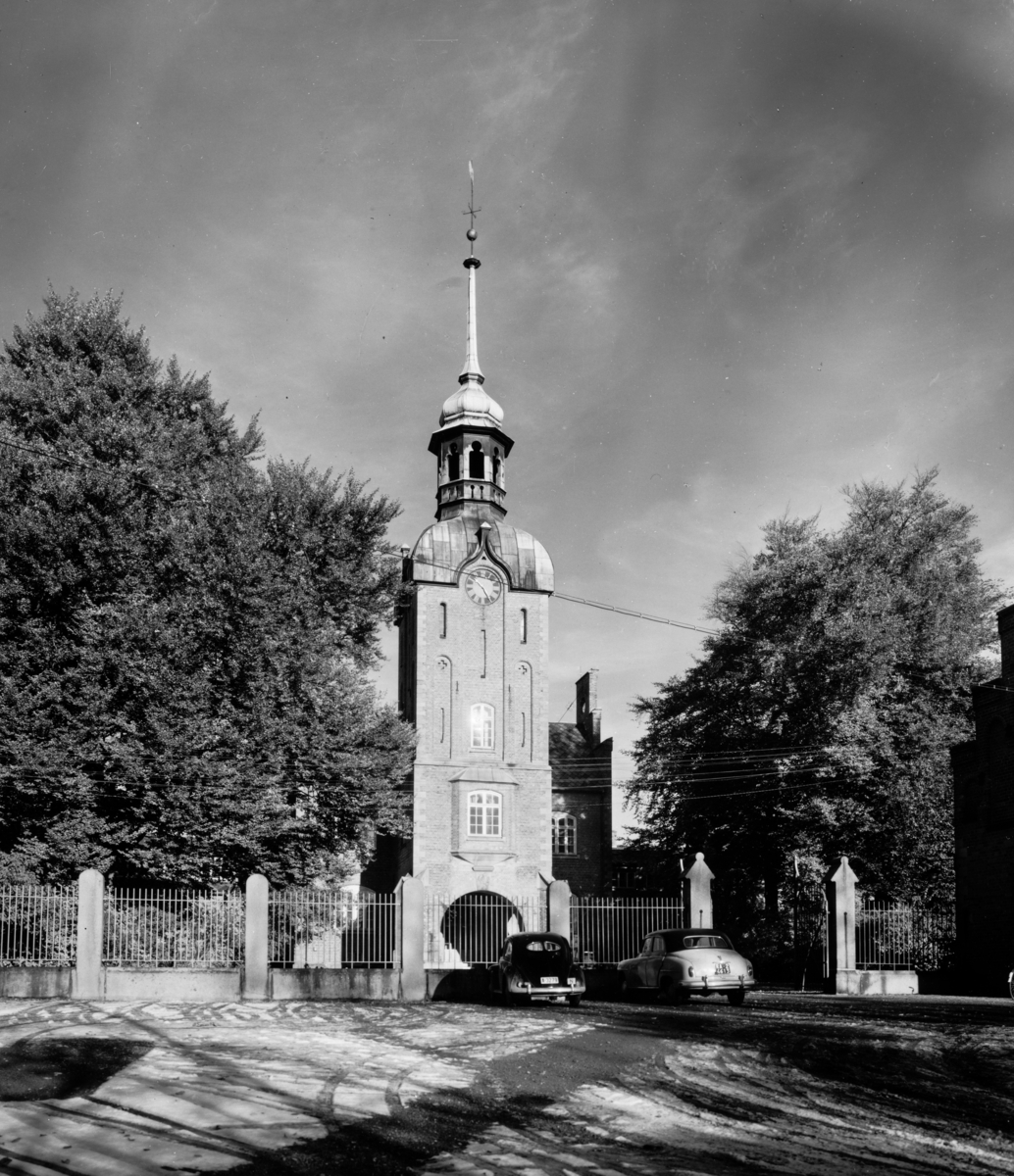 Tårnbygning på Gaustad sykehus. - Norsk Teknisk Museum / DigitaltMuseum