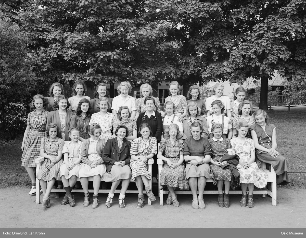 7. klasse ved Uranienborg skole. - Oslo Museum / DigitaltMuseum