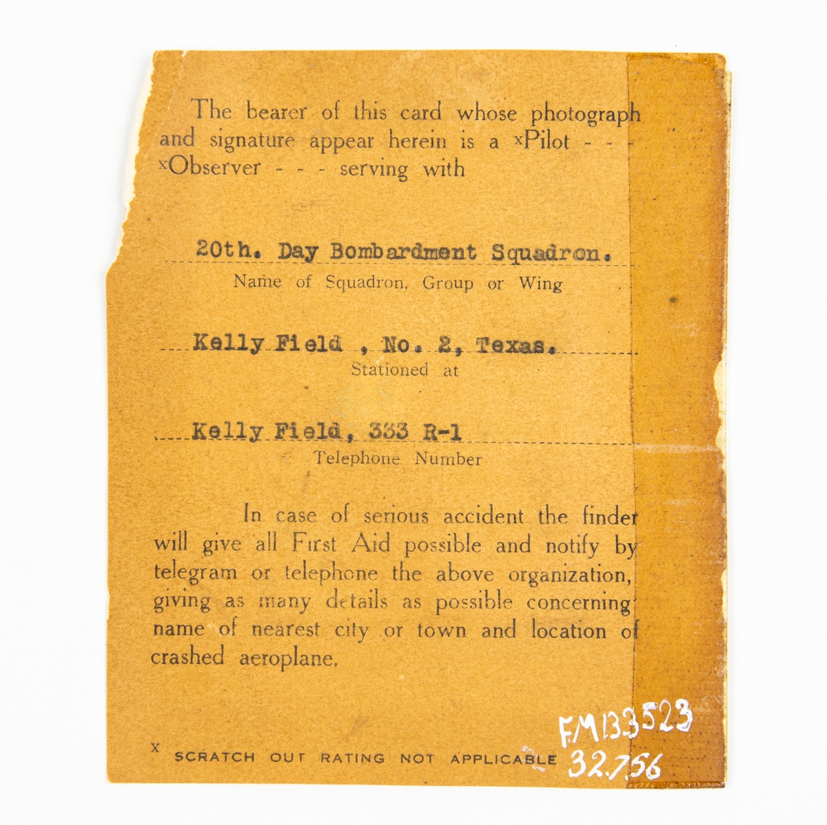 Identitetskort - Flygvapenmuseum / DigitaltMuseum