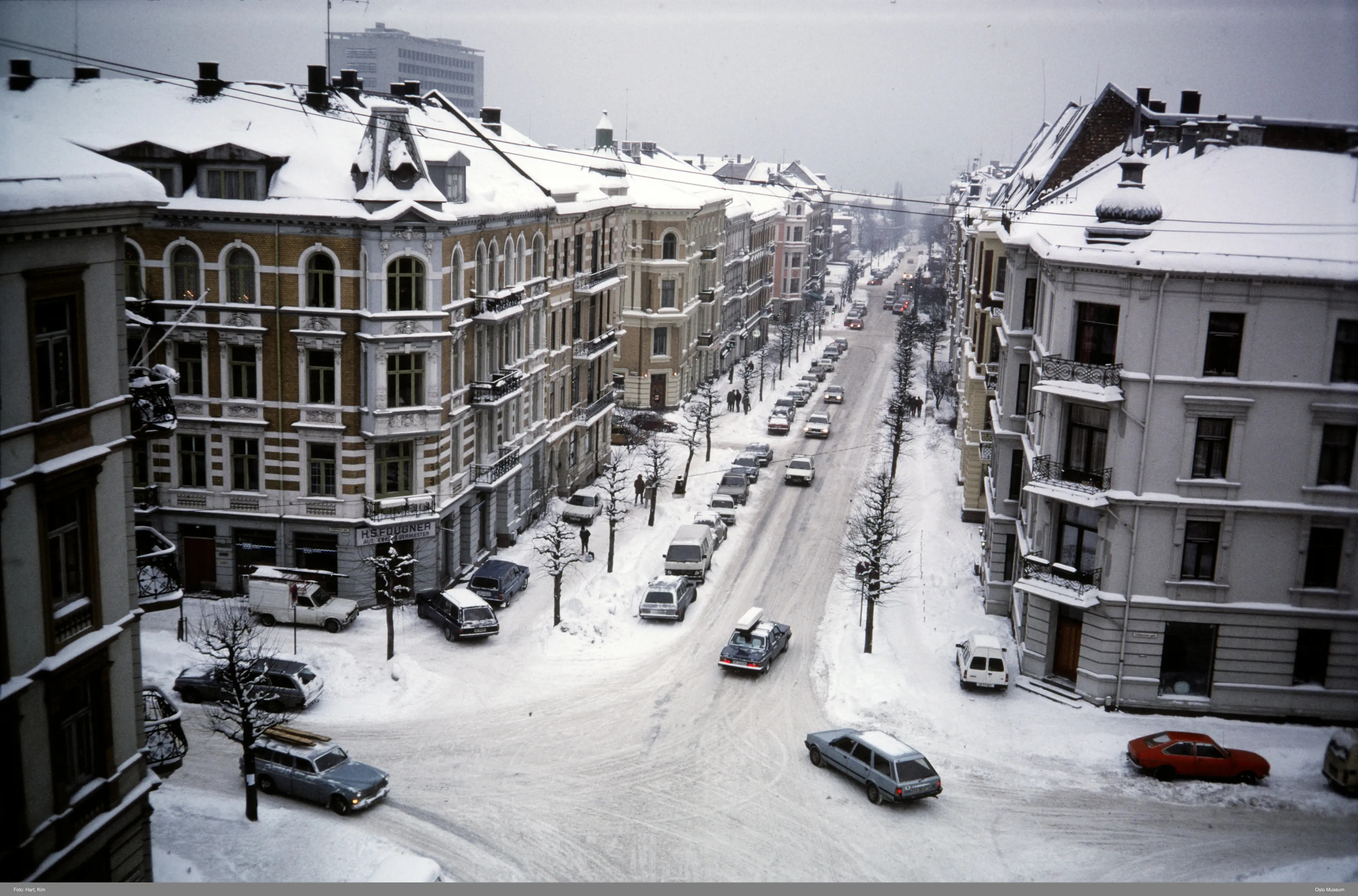 Vinter i Niels Juels gate. - Oslo Museum / DigitaltMuseum