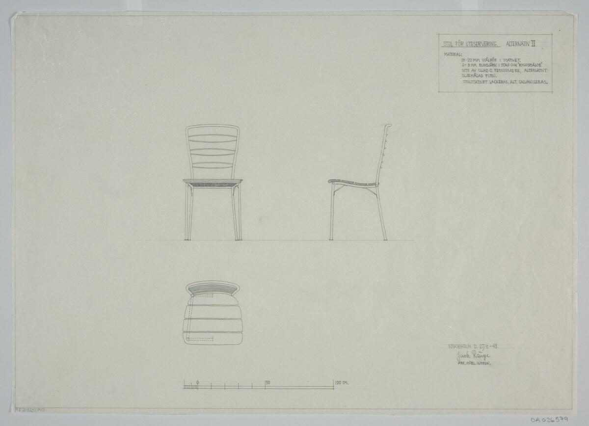 Stol [skiss] - Designarkivet / DigitaltMuseum