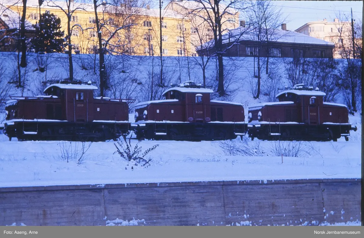 Elektriske lokomotiver type El 10, nr. 2509 (t.v.), 2519 og 2520 på ...
