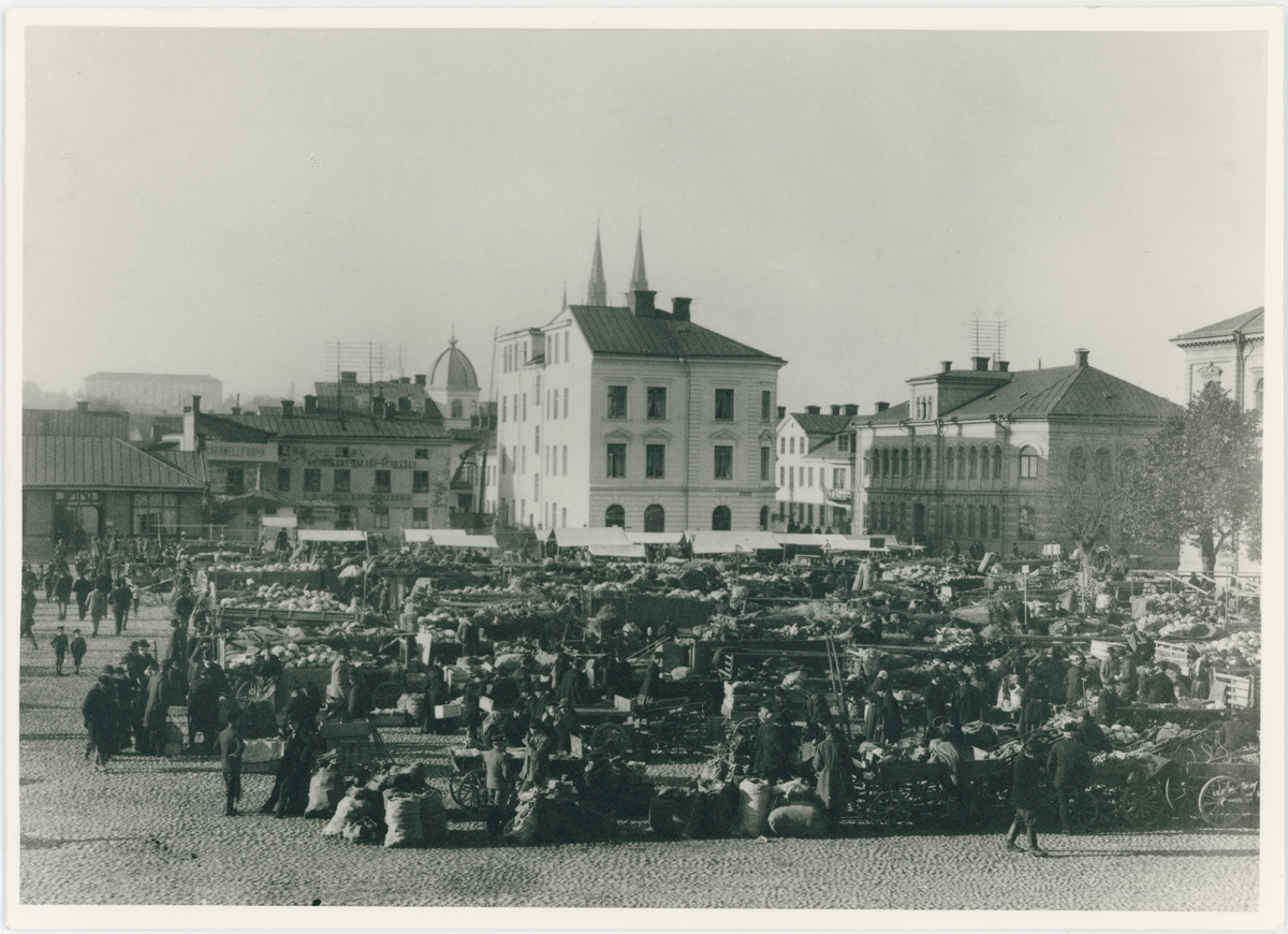 Marknad på Vaksala torg, Uppsala 1905 - Upplandsmuseet / DigitaltMuseum
