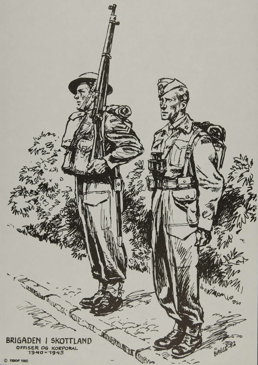 Brigaden i Skottland. Offiser og korporal. - Forsvarets museer ...