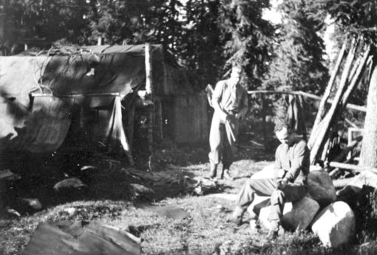Ole Dalby og Einar Ness, Milorg D-25, Rauskjørbua ved Glebekken ...