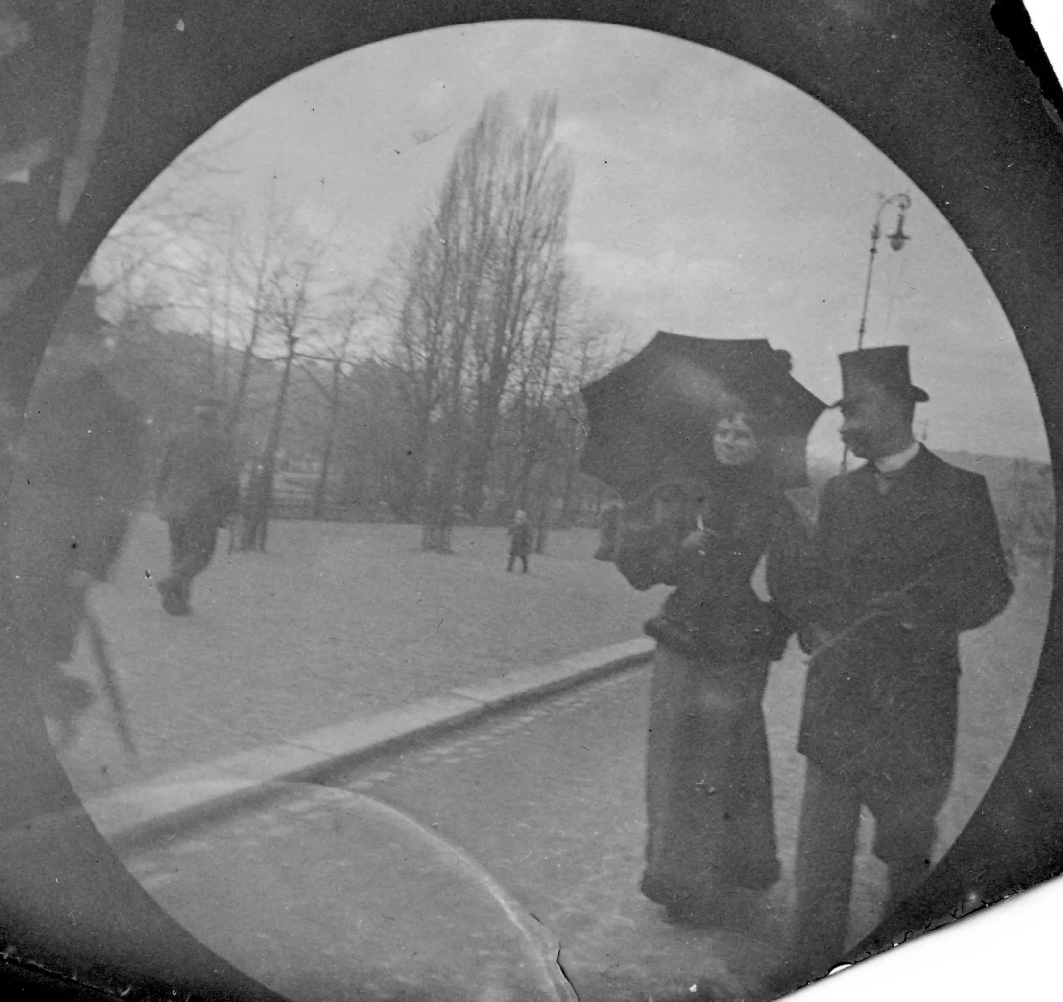 Til venstre i bildet (svakt): Prof. Amund Helland og Sophus Lie på ...