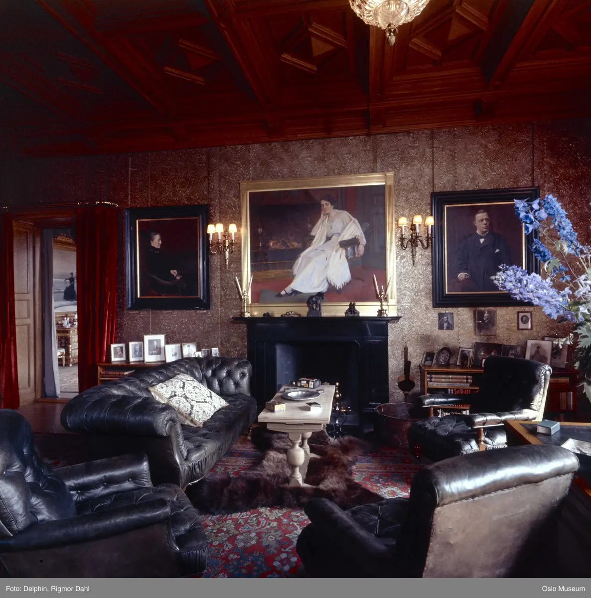 Fritzøehus slott, interiør, stue, salong - Oslo Museum / DigitaltMuseum