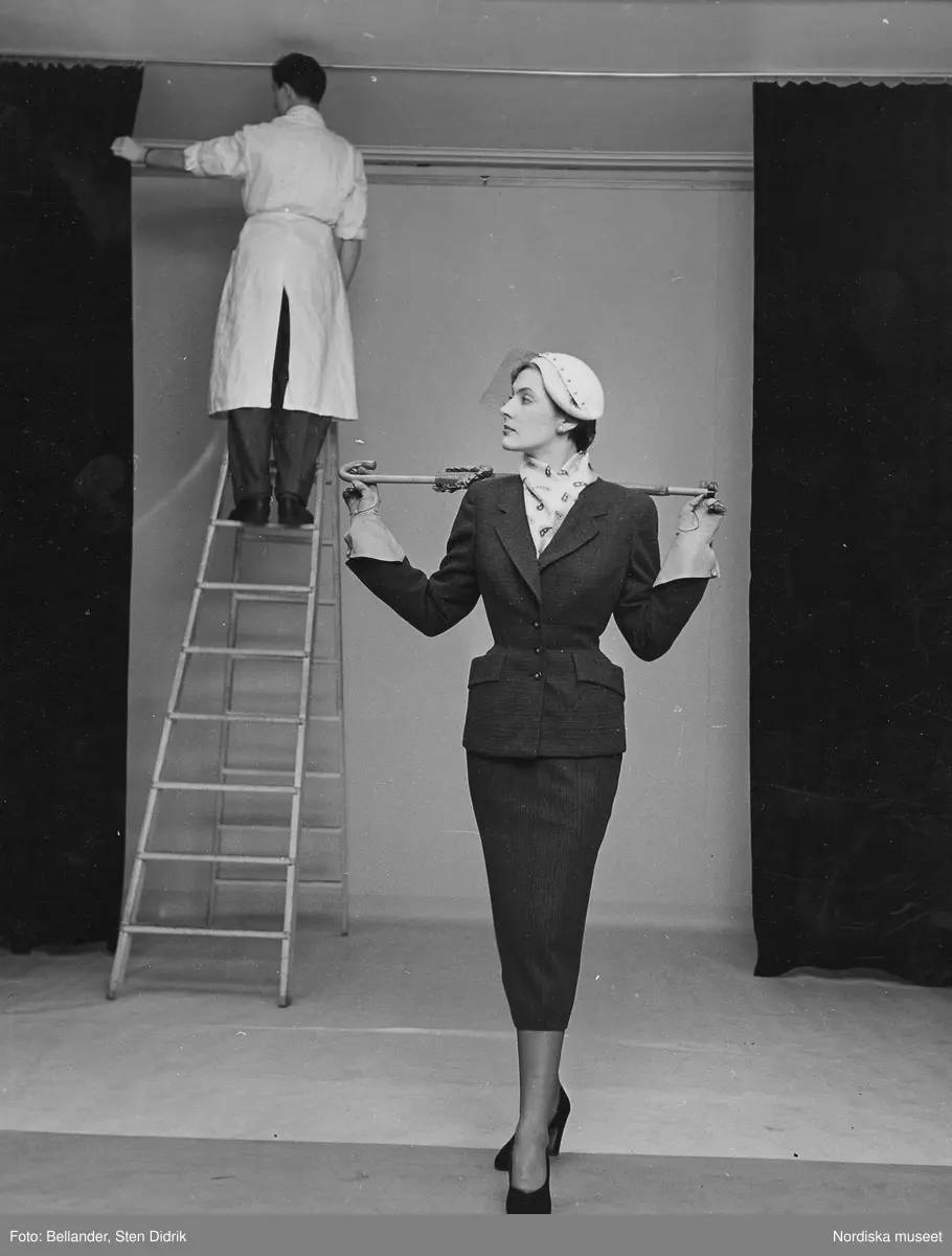 Mannekäng, troligen Ulla-Britt Enzell senare gift Gregemak (1953 ...