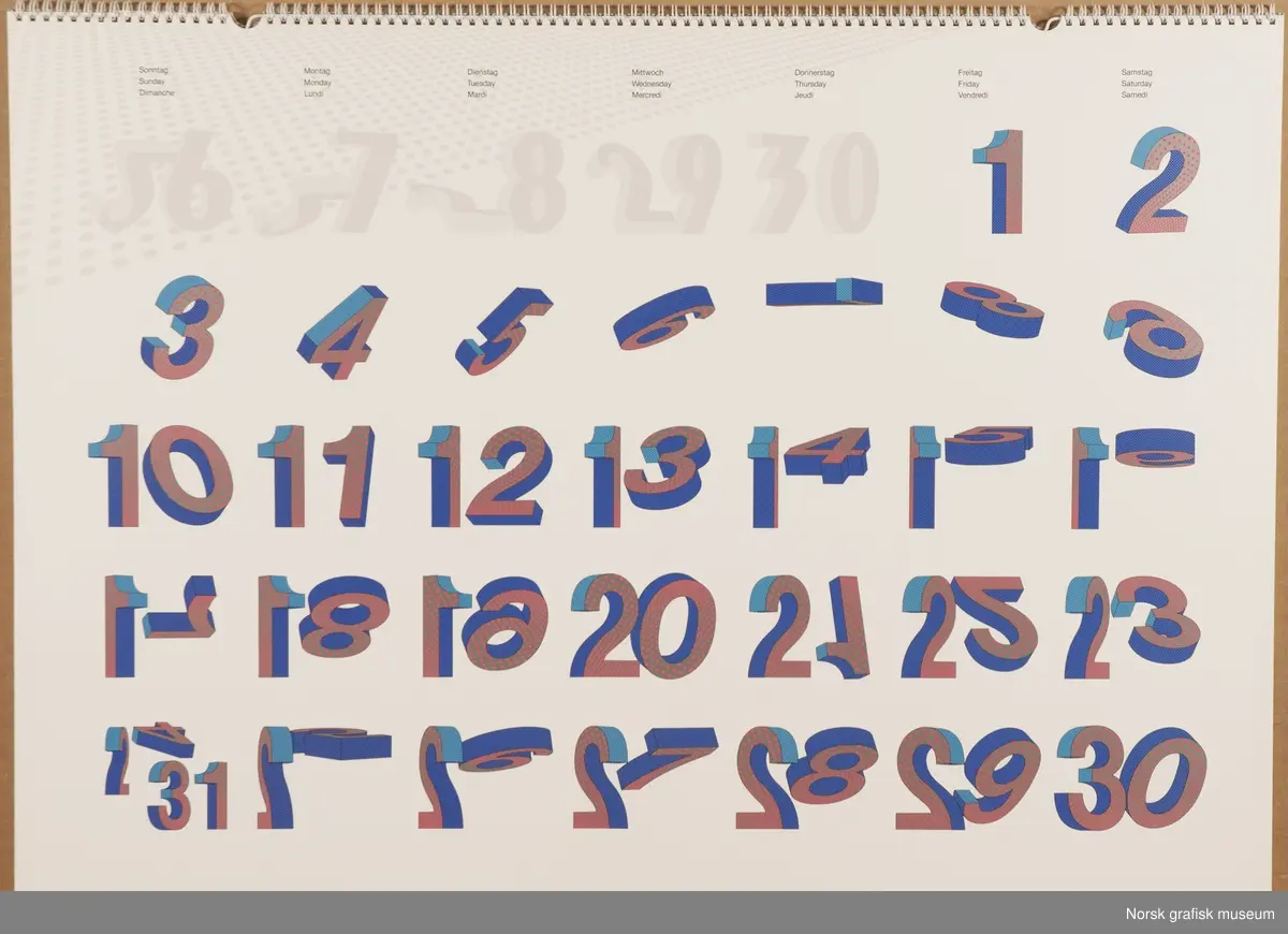Kalender - Norsk grafisk museum / DigitaltMuseum
