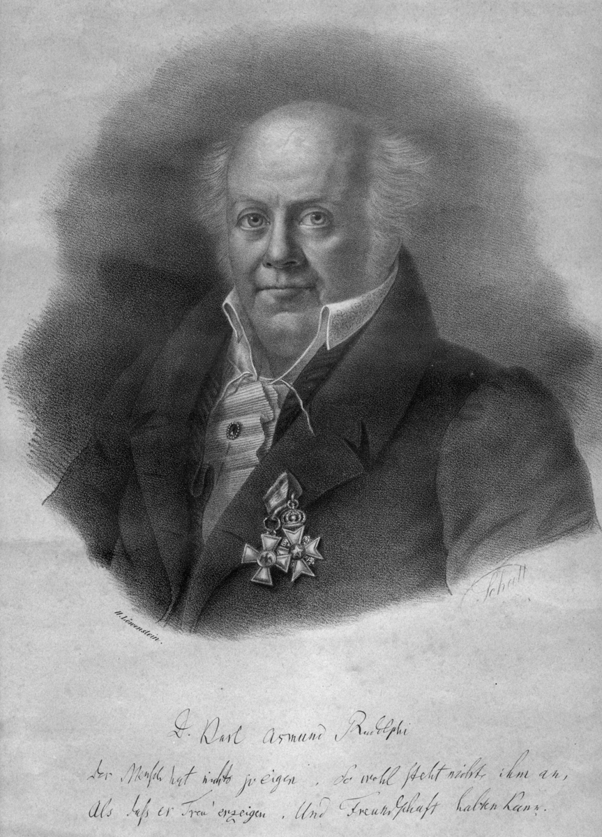 'Porträtt av Dr Karl Asmund Rudolphi gjort av H. Löwenstein. :: Text ...