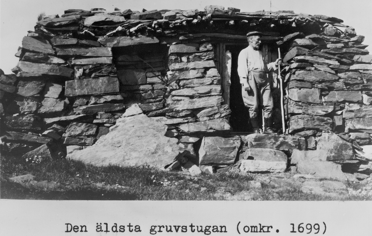 Den äldsta gruvstugan från omkring 1699. - Tekniska museet / DigitaltMuseum