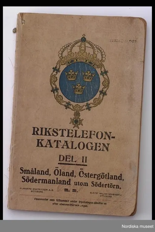 Telefonkatalog - Nordiska museet / DigitaltMuseum