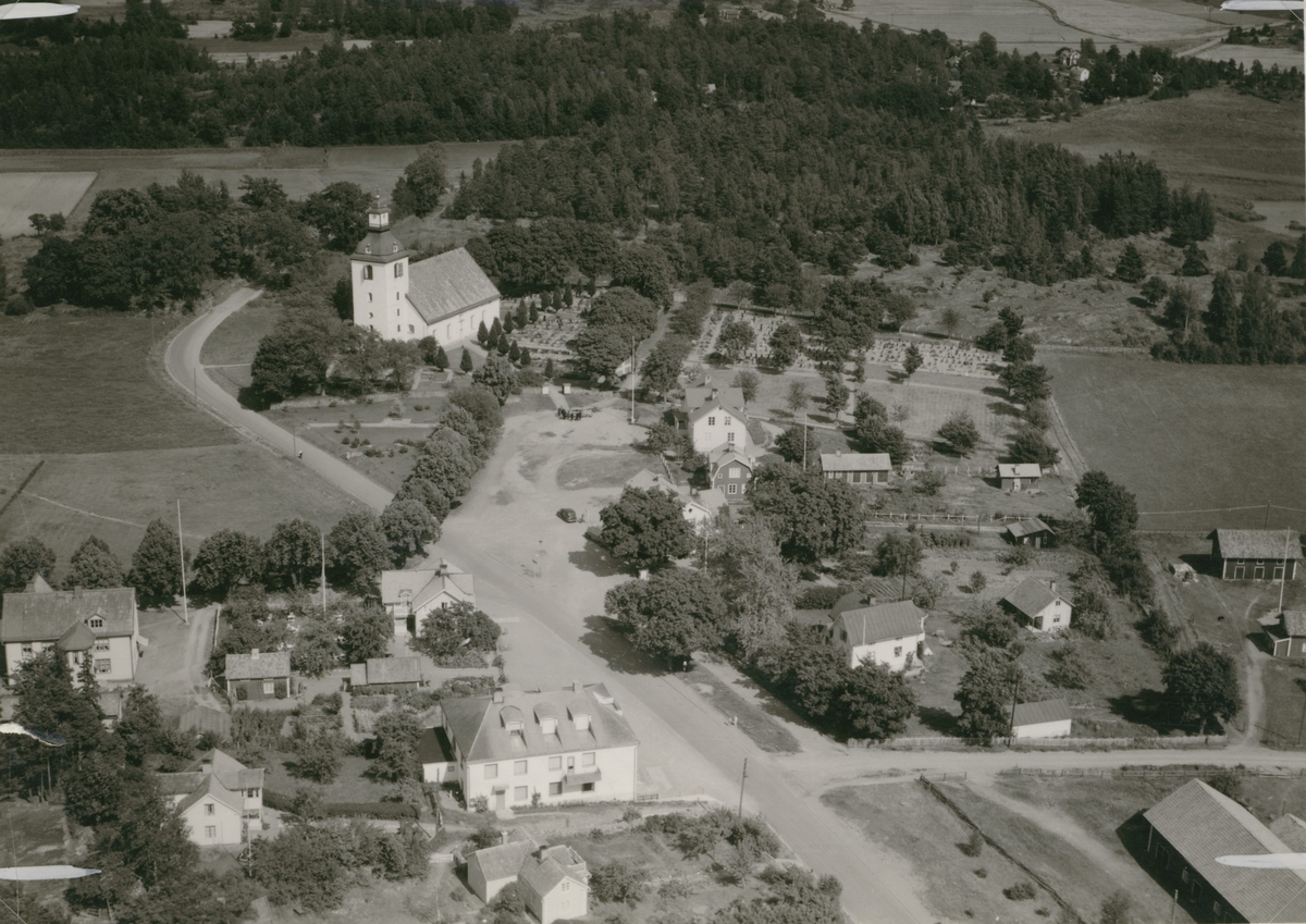Flygfoto över Loftahammar. - Kalmar läns museum / DigitaltMuseum