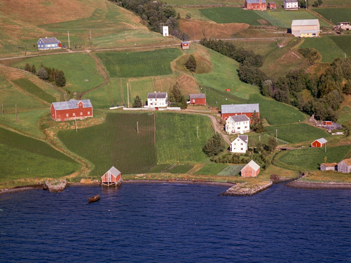 Flyfoto fra Vik i Kvæfjord. - Sør-Troms Museum / DigitaltMuseum