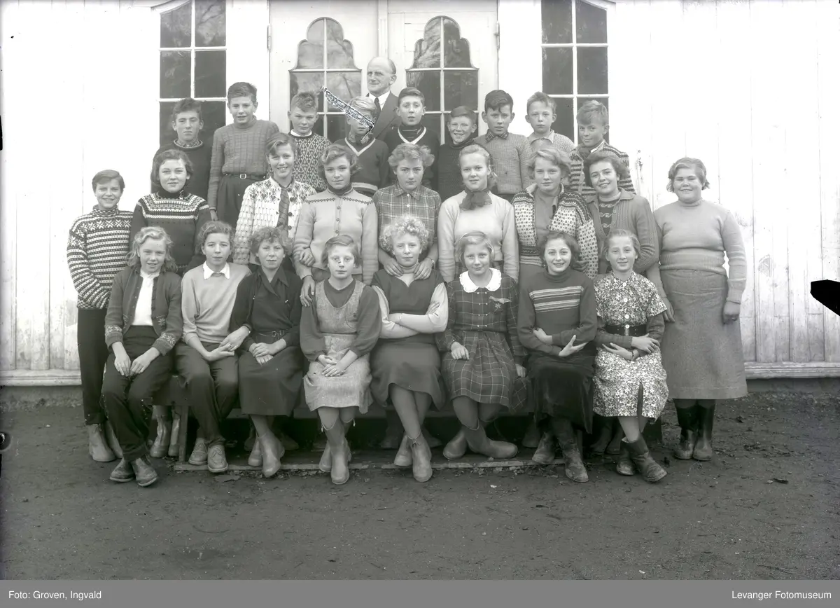 Skolebilde Fra Folkeskole Nesheim Skole Levanger Fotomuseum