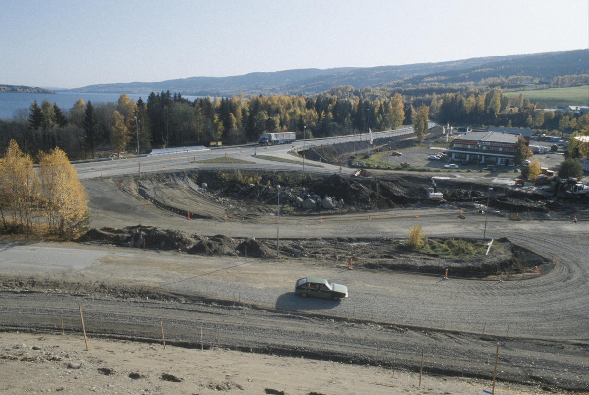 Lillehammer, Vingrom, Vingromkrysset, anleggsarbeid, bak i bilde E6, så ...