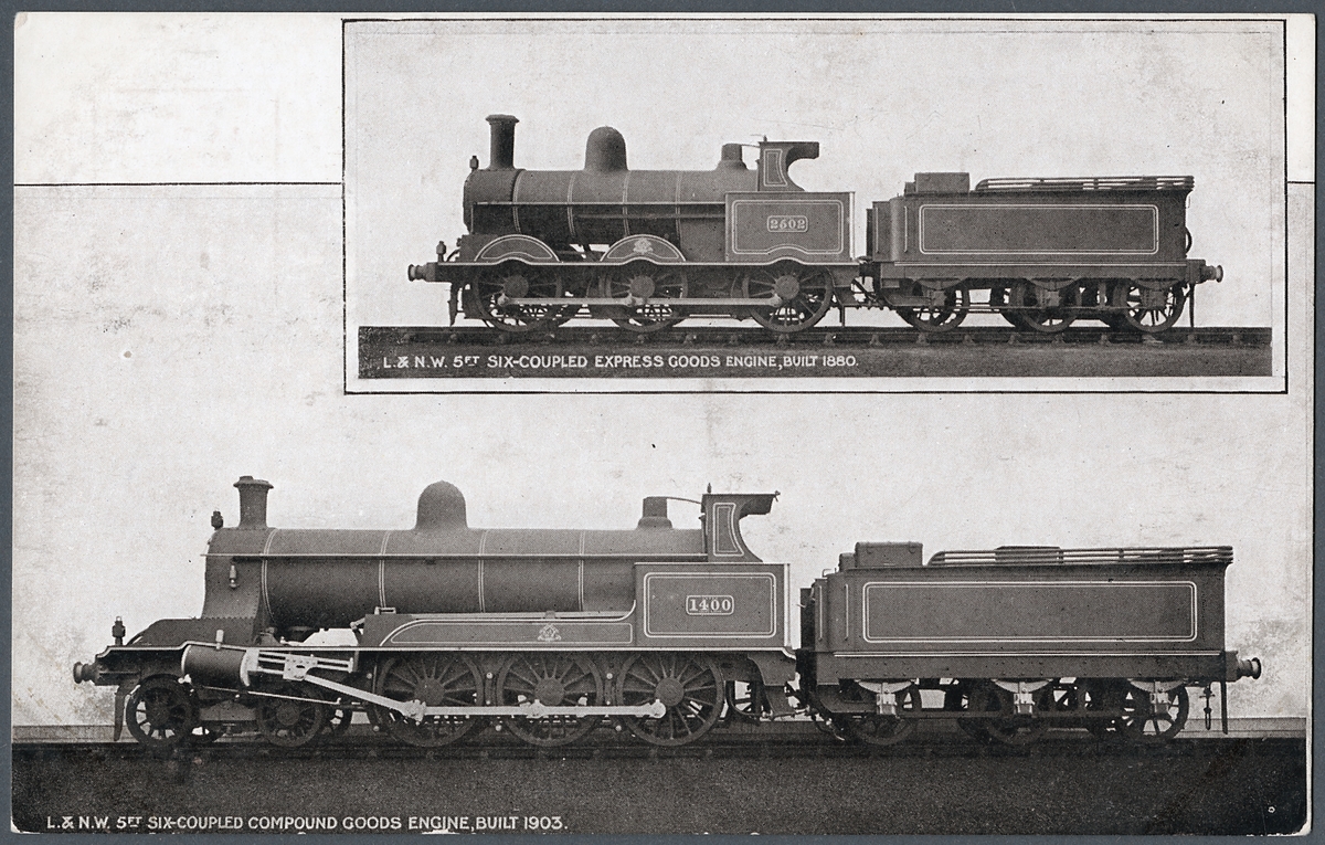 Engelska ånglok, London and North Western Railway, LNWR lok 1400 och ...