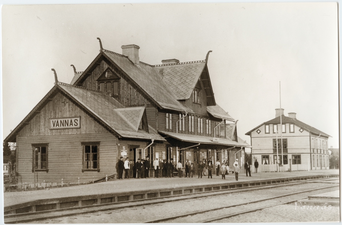 Vännäs järnvägsstation. - Järnvägsmuseet / DigitaltMuseum