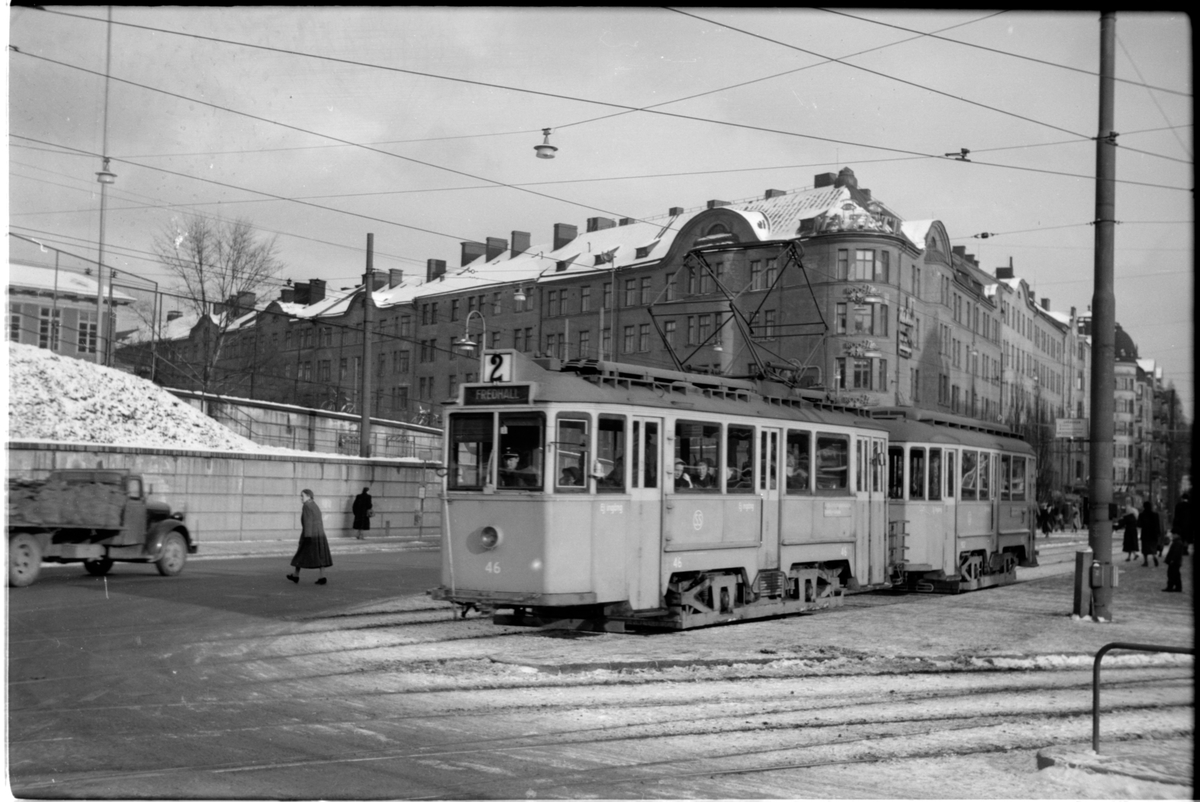 Tågsätt på linje 2 Aktiebolaget Stockholms Spårvägar, A4 46 "jitterbugg ...
