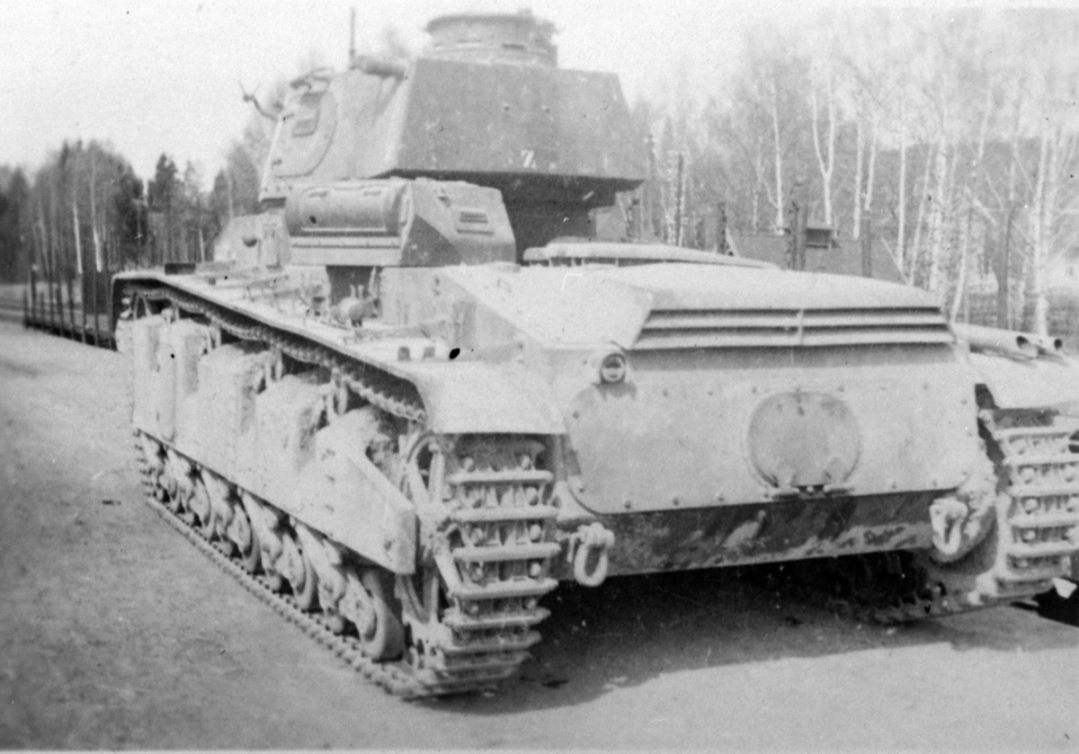 Tysk stridsvogn i Moelv etter kampene på Ring i april 1940. Klar for ...