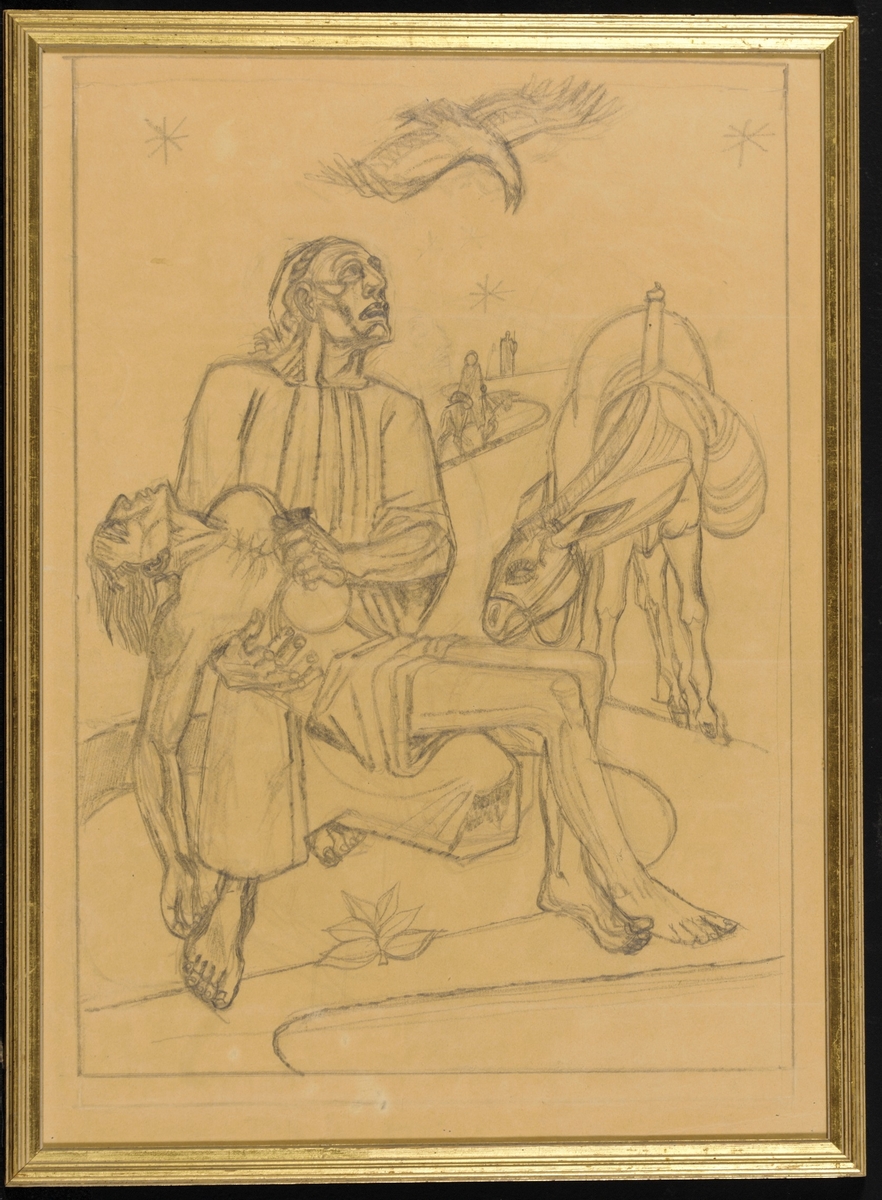 Den barmhärtige samariten [Skiss] - Hallands Konstmuseum / DigitaltMuseum