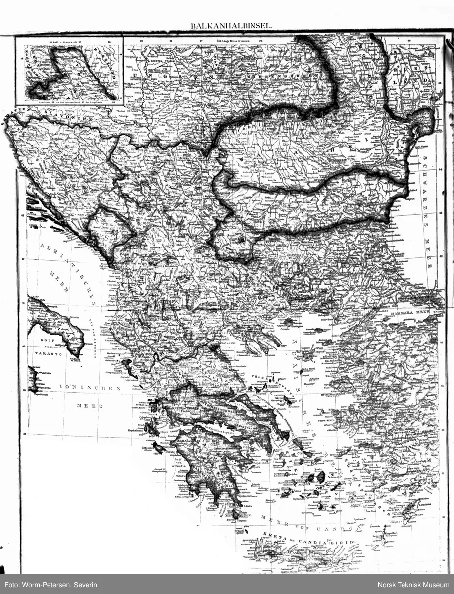Kart over Tyrkia og Hellas - Norsk Teknisk Museum / DigitaltMuseum