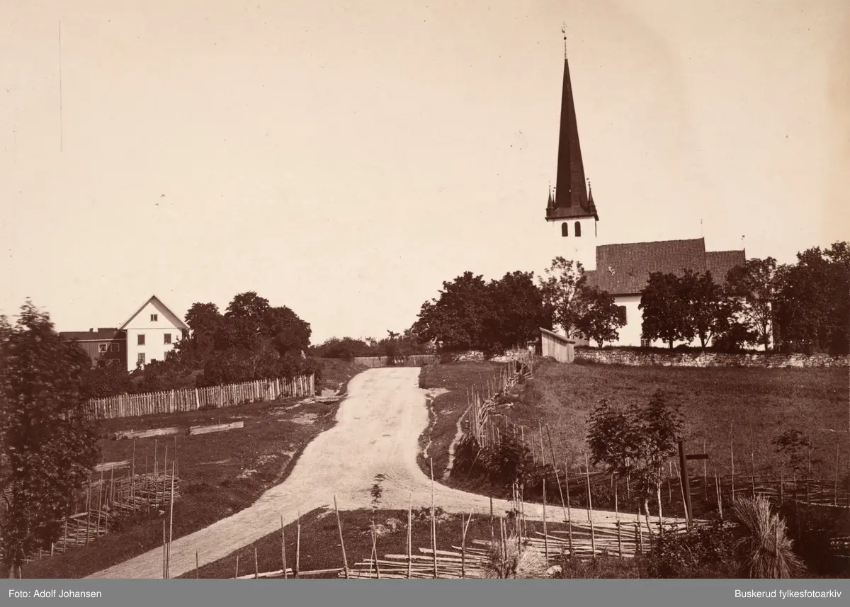 Norderhov Norderhov kirke med prestegården - Buskerud Fylkesfotoarkiv ...