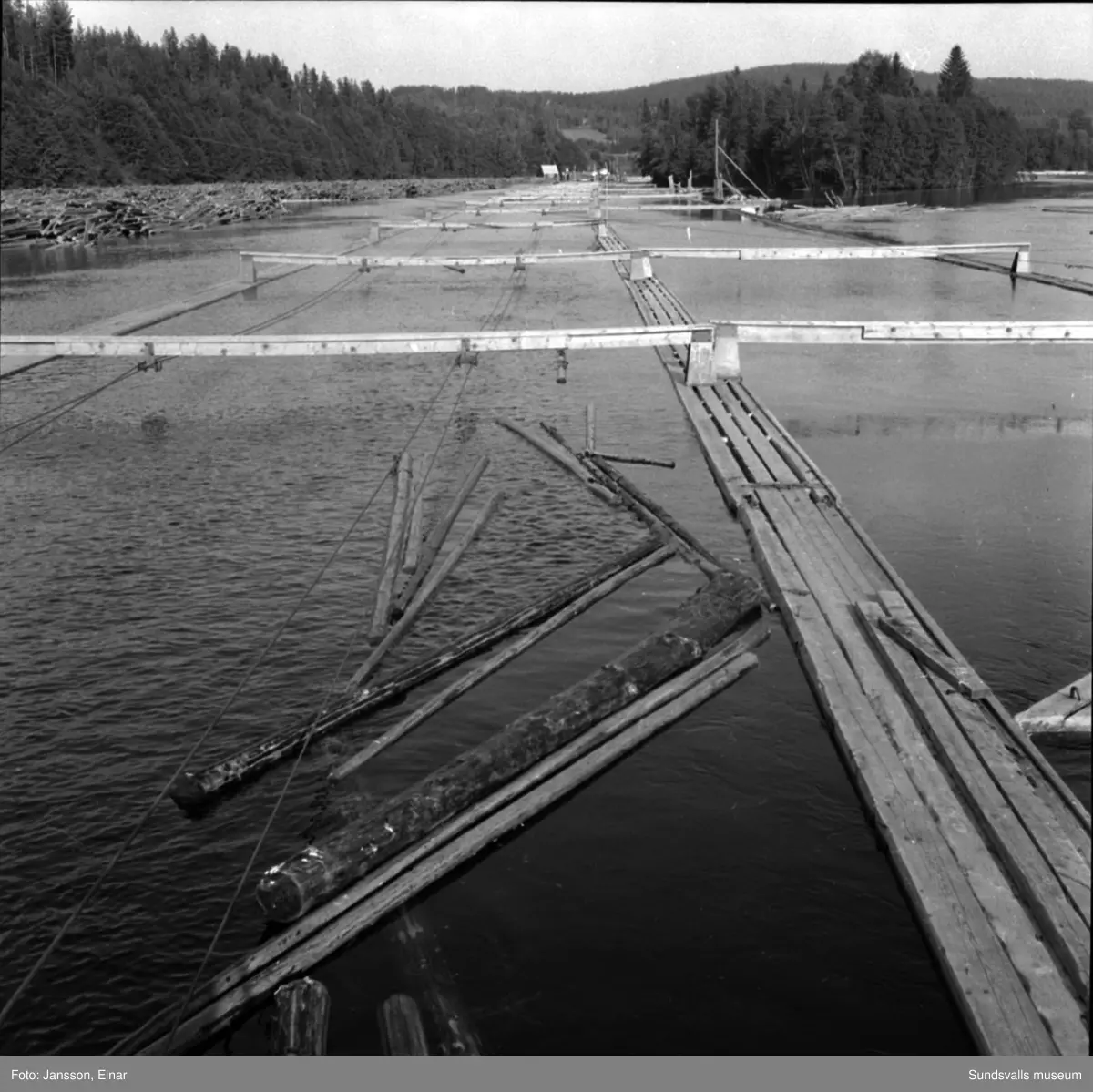 Timmersortering i Ljungan vid Matfors pappersbruk. - Sundsvalls museum ...