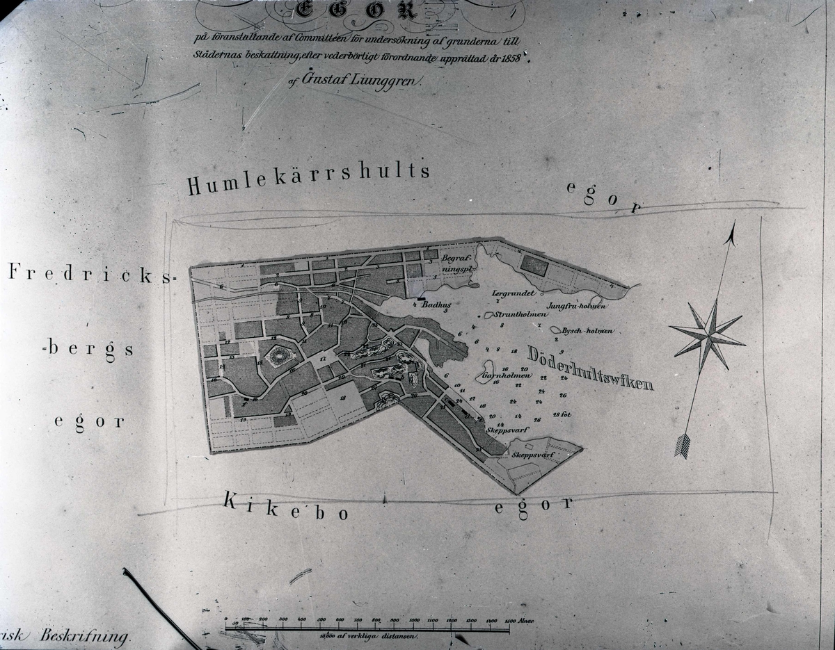 Karta över Oskarshamn. - Kalmar läns museum / DigitaltMuseum