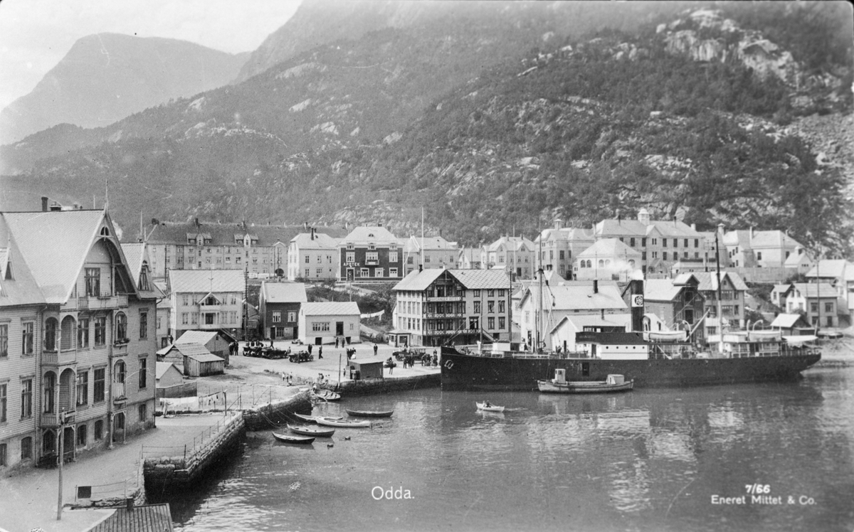 Odda sentrum med hamna og Torget - Kraftmuseet / DigitaltMuseum