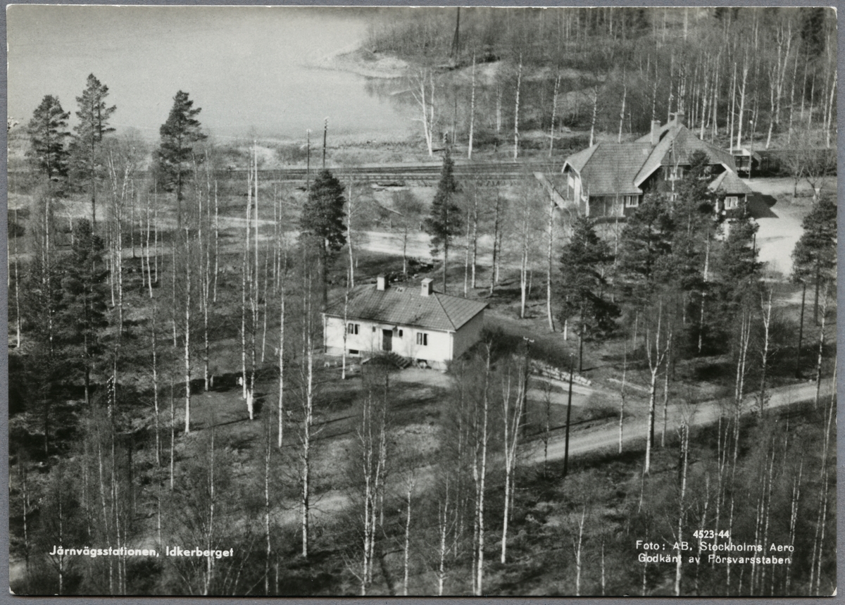 Flygfoto över Idkerberget med station i bild. - Järnvägsmuseet ...