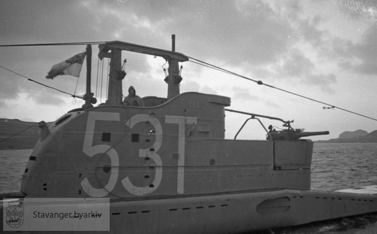 Den britiske u-båten HMS "Triad" skadet i Mastrafjorden - Stavanger ...