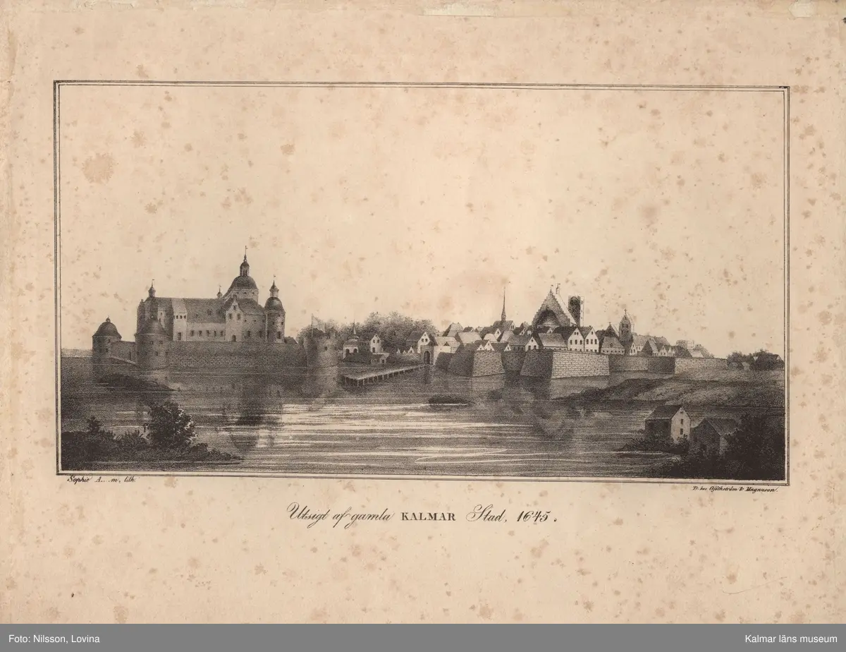 Utsigt af gamla Kalmar stad, 1645 [Litografi] - Kalmar läns museum ...