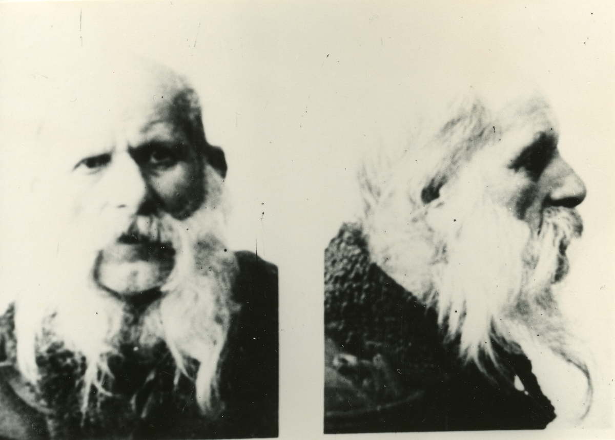 Porträttbild av äldre romsk man. Mannen på bilden tillhör den första ...