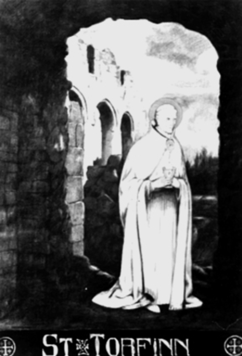 Postkort, Hamar katolske menighet, St. Torfinn kirke, repro av maleri ...