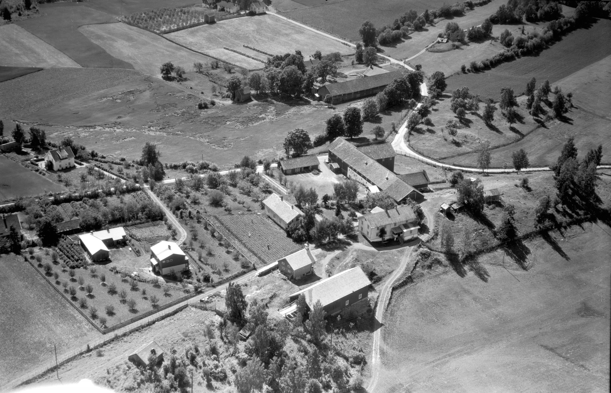 Flyfoto av Jessnes øvre gard, Furnes, Ringsaker. - Anno Domkirkeodden ...