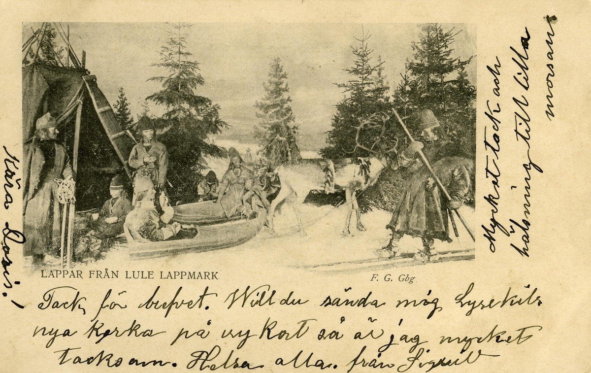 Notering på kortet: Lappar från Lule lappmark. - Bohusläns museum ...