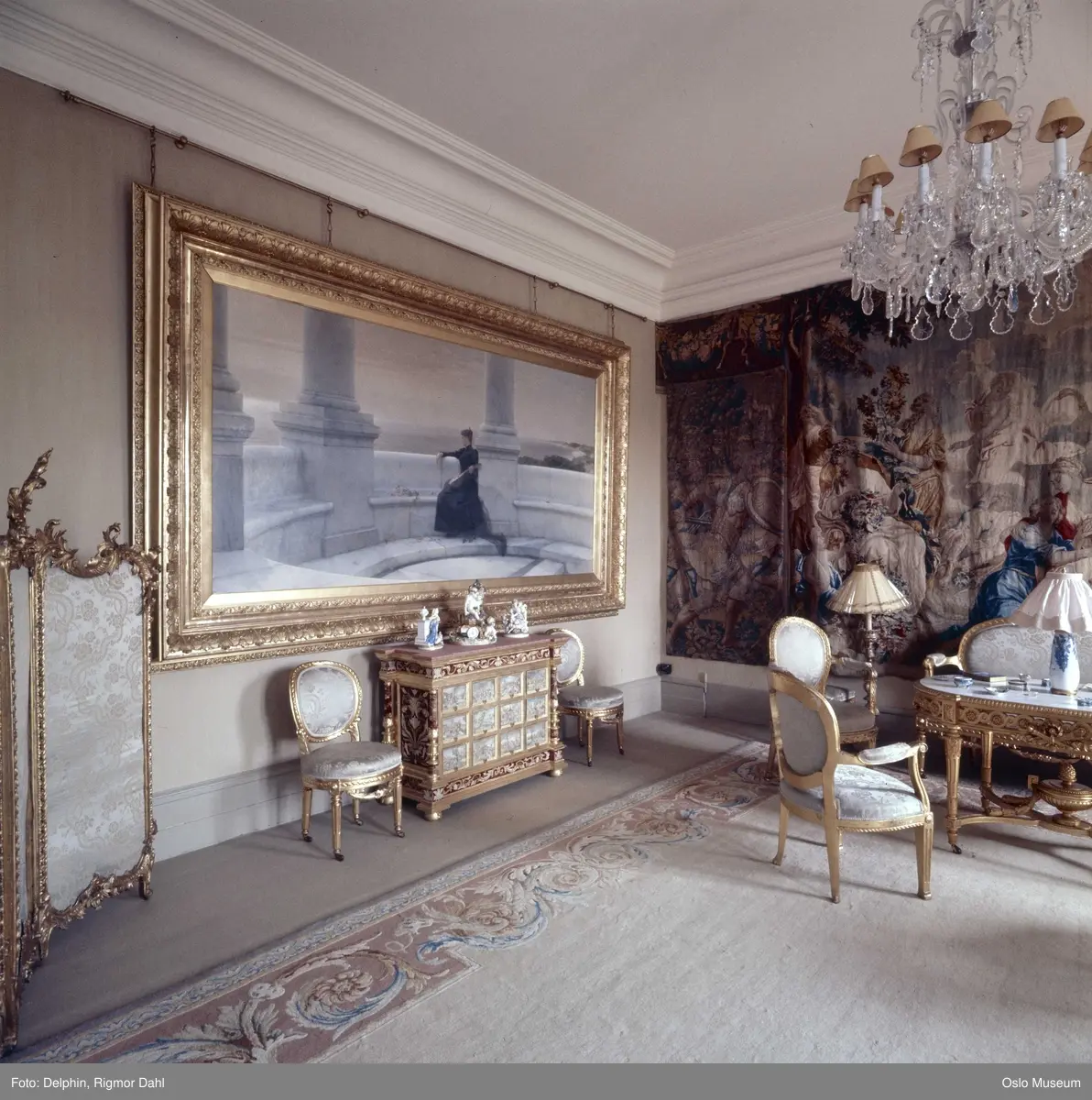 Fritzøehus slott, interiør, stue, salong - Oslo Museum / DigitaltMuseum